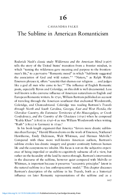 (PDF) The Sublime in American Romanticism