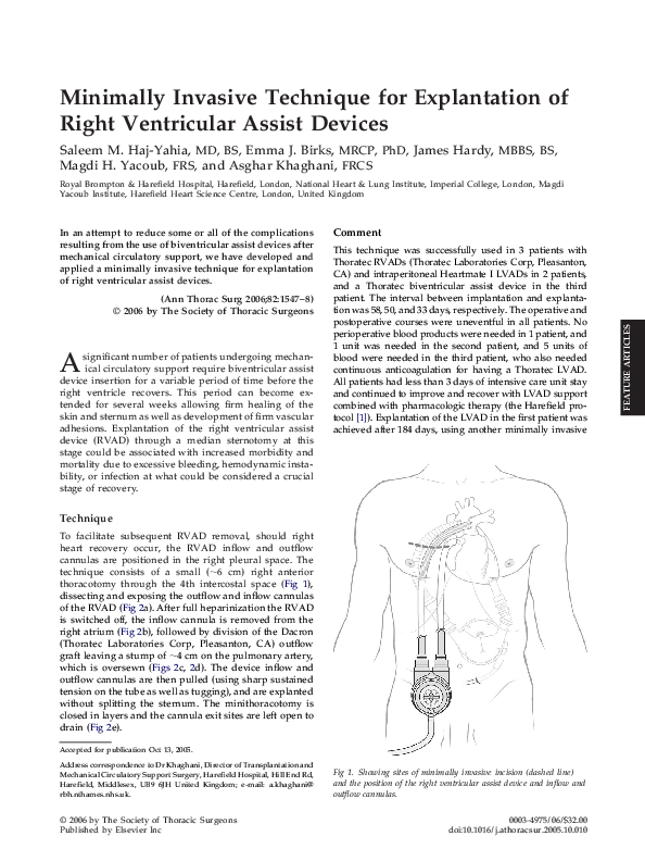 (PDF) Minimally Invasive Technique for Explantation of Right ...