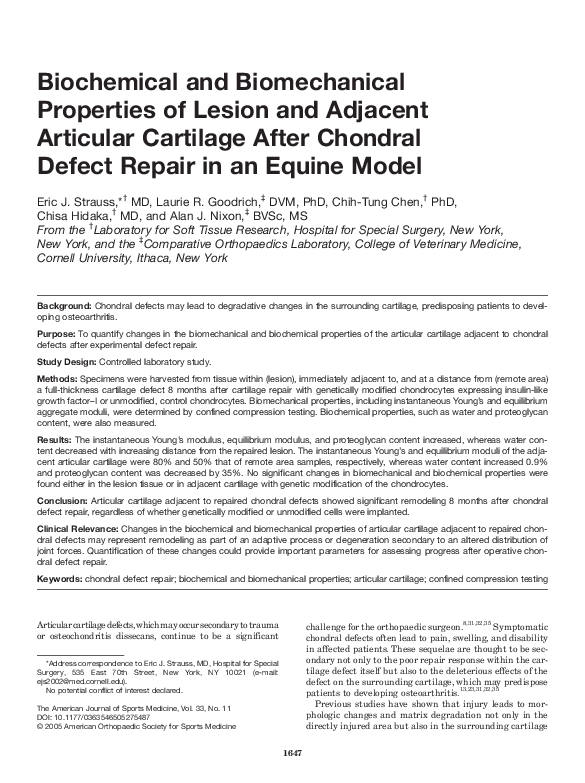 (PDF) Biochemical and Biomechanical Properties of Lesion and Adjacent ...