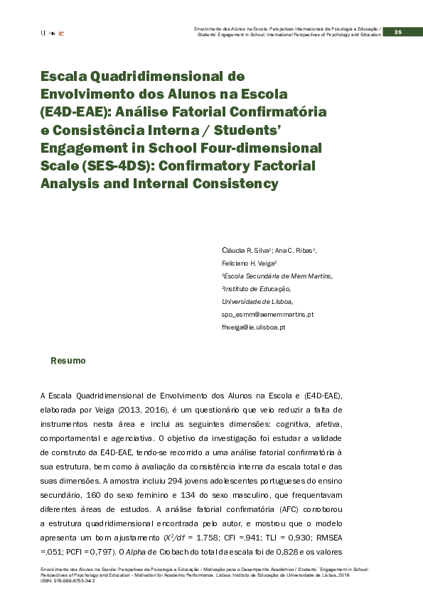 (PDF) Students’ Engagement in School Four-dimensional Scale (SES-4DS ...