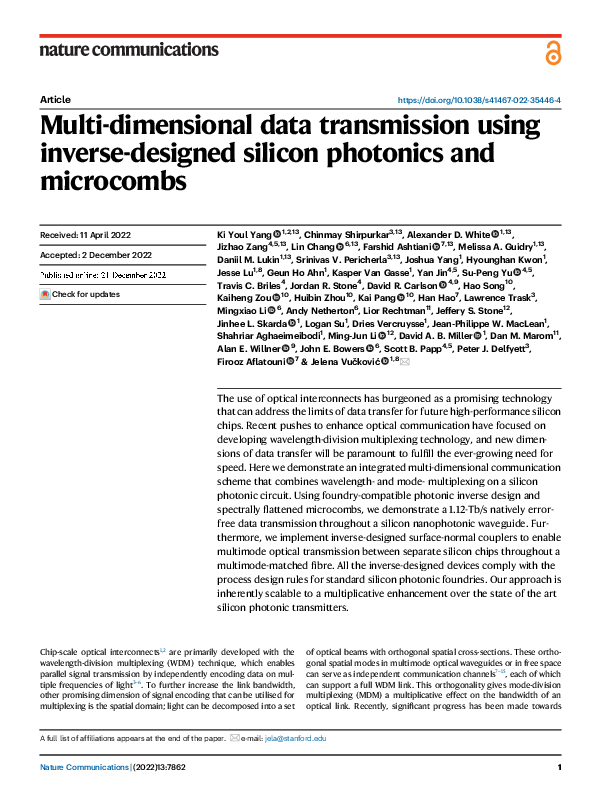 (PDF) Multi-dimensional data transmission using inverse-designed ...