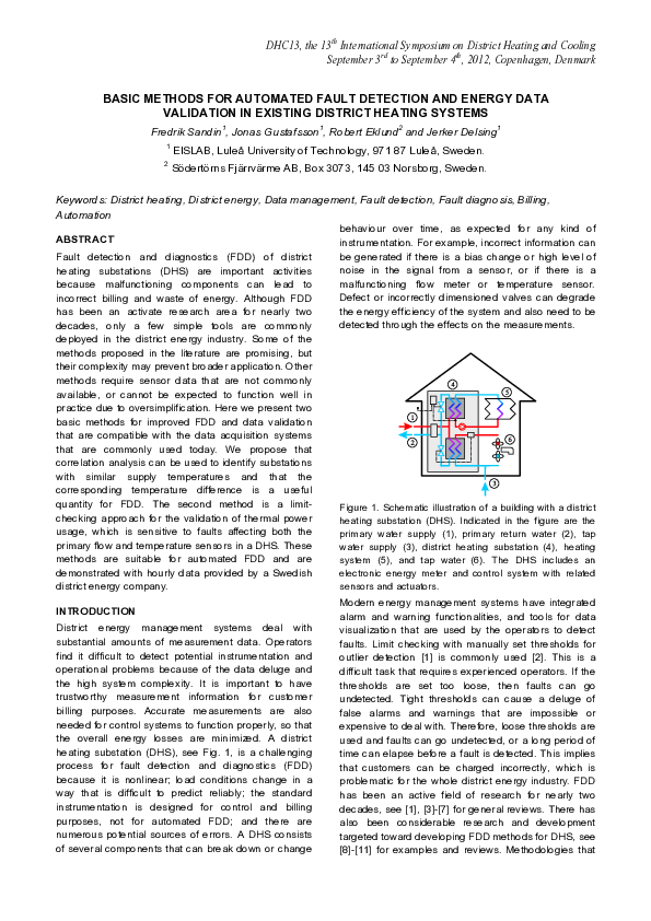Pdf Basic Methods For Automated Fault Detection And Energy Data Validation In Existing