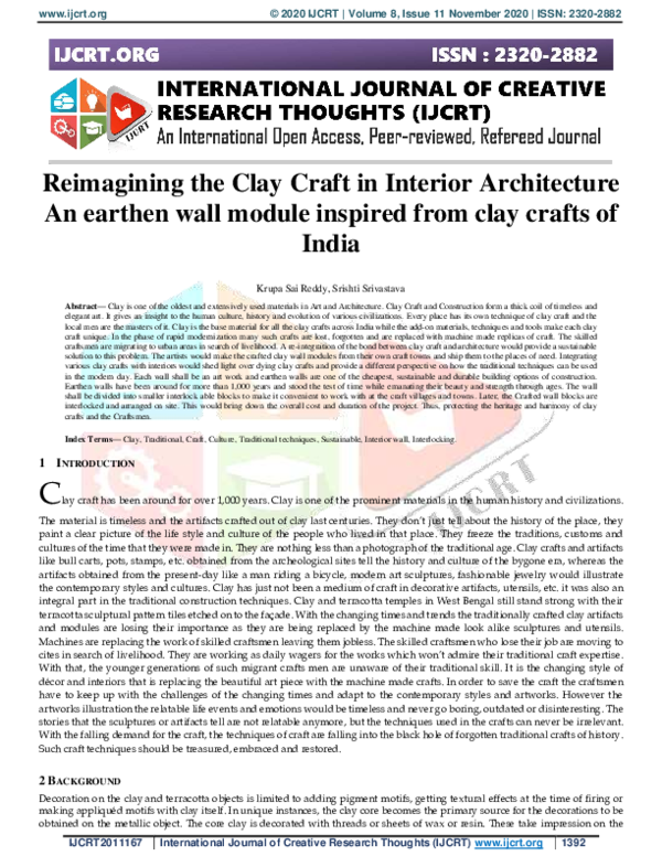 (PDF) Reimagining the Clay Craft in Interior Architecture An earthen ...
