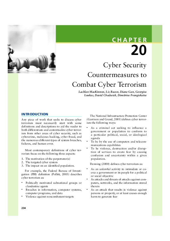 (PDF) Cyber Security Countermeasures to Combat Cyber Terrorism