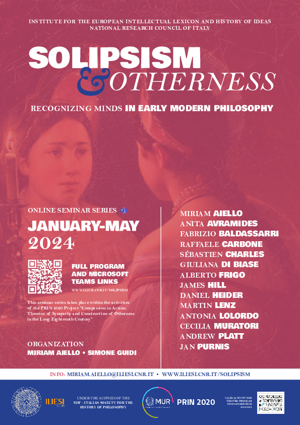 (PDF) Solipsism & Otherness: Recognizing Minds in Early Modern Philosophy - Online Seminar ...