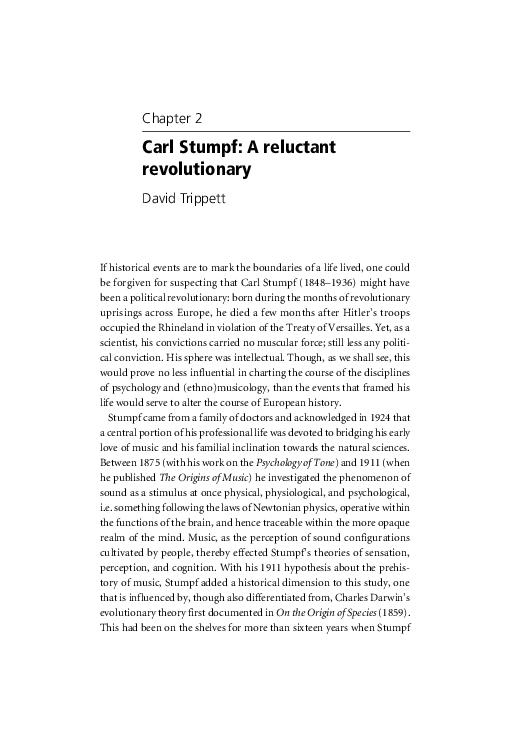 (PDF) Carl Stumpf: A reluctant revolutionary