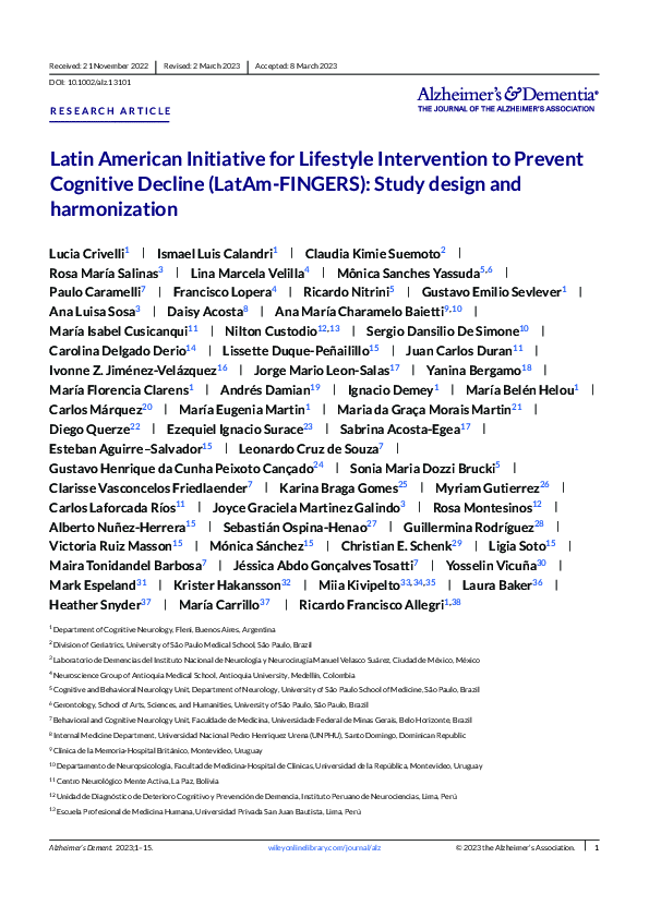 (PDF) Latin American Initiative for Lifestyle Intervention to Prevent ...