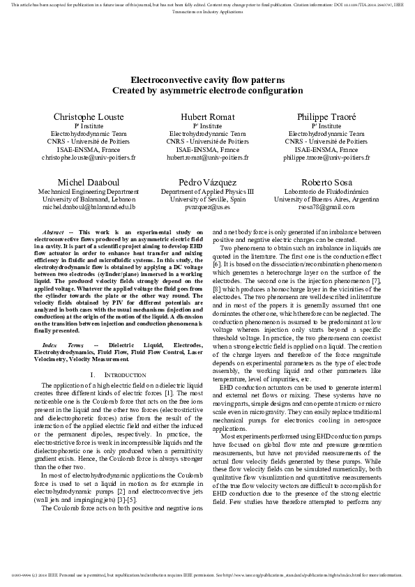 (PDF) Electroconvective Cavity Flow Patterns Created by Asymmetric ...