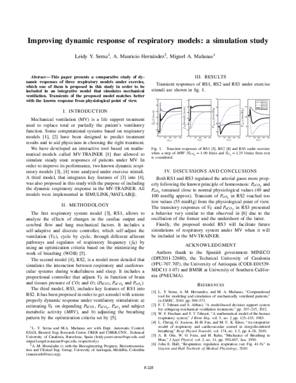 (PDF) Improving Dynamic Response of Respiratory Models: A Simulation Study