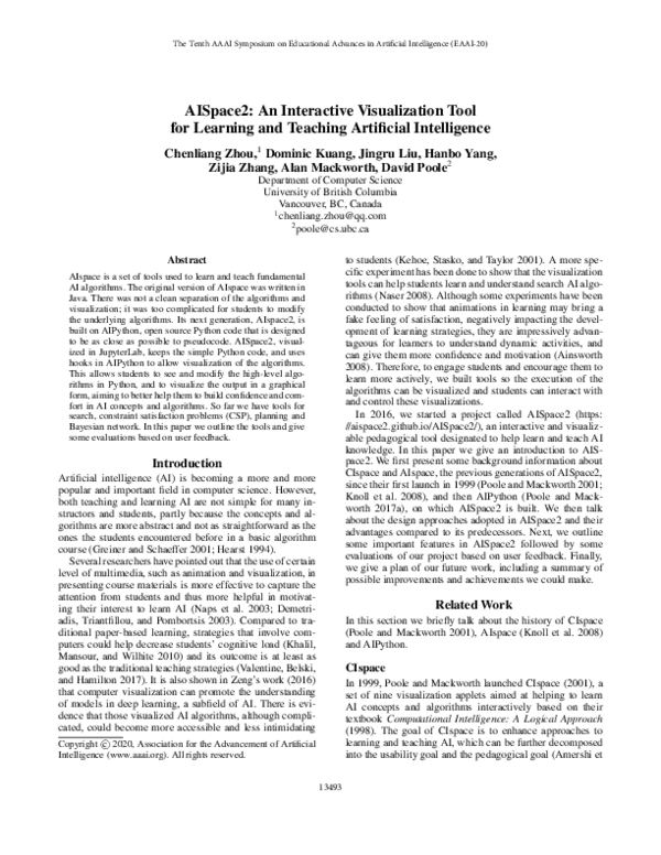 (PDF) AISpace2: An Interactive Visualization Tool for Learning and Teaching Artificial Intelligence