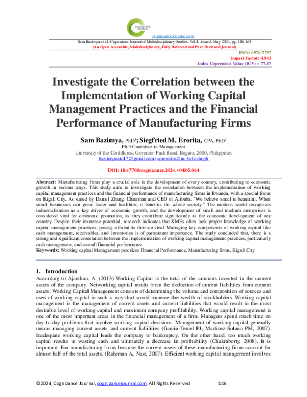 (PDF) Investigate the Correlation between the Implementation of Working Capital Management ...