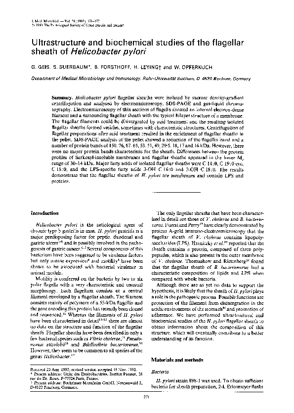 (PDF) Ultrastructure and biochemical studies of the flagellar sheath of ...