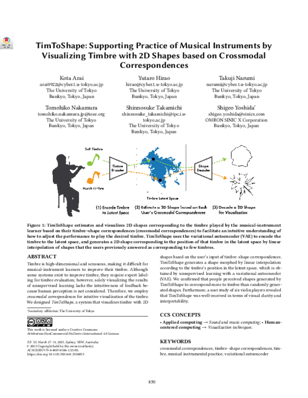 (PDF) TimToShape: Supporting Practice of Musical Instruments by ...