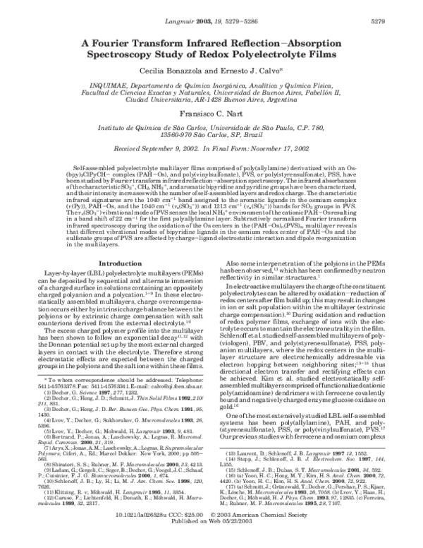 (PDF) Fourier transform infrared reflection absorption spectrometry and electron spectroscopy ...
