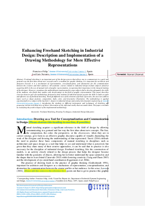 (PDF) Enhancing Freehand Sketching in Industrial Design: Description ...