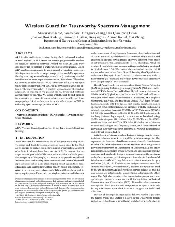 (PDF) Wireless guard for trustworthy spectrum management