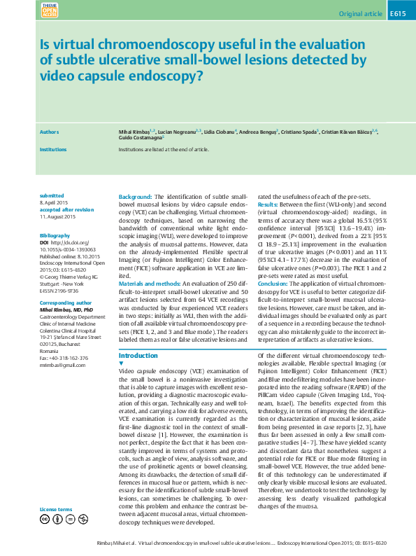 (PDF) Is virtual chromoendoscopy useful in the evaluation of subtle ...