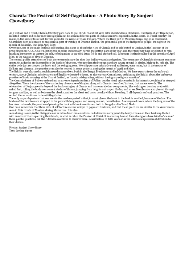 (PDF) Charak: The Festival Of Self-flagellation