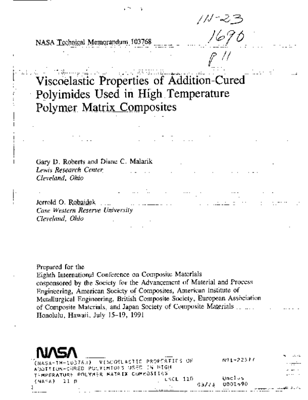 (PDF) Viscoelastic properties of addition-cured polyimides used in high ...