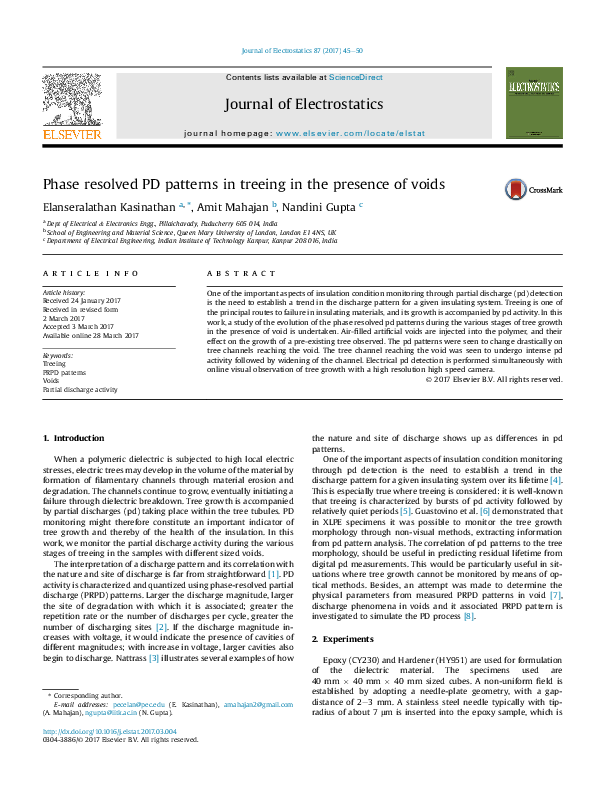 (PDF) Phase resolved PD patterns in treeing in the presence of voids