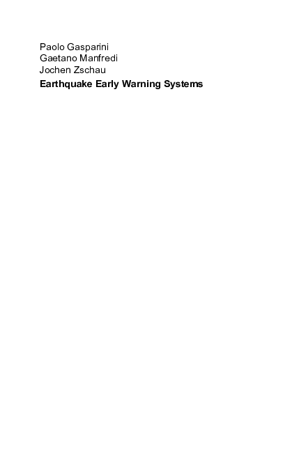 (PDF) Earthquake Early Warning Systems