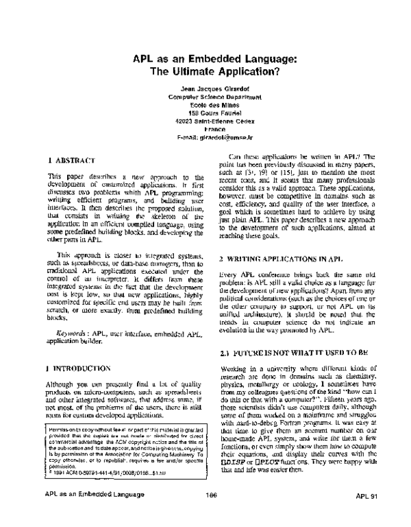 (PDF) Efficient APL for Custom Application Development