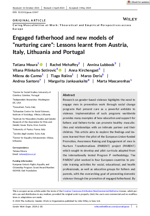 (PDF) Engaged fatherhood and new models of "nurturing care": Lessons ...