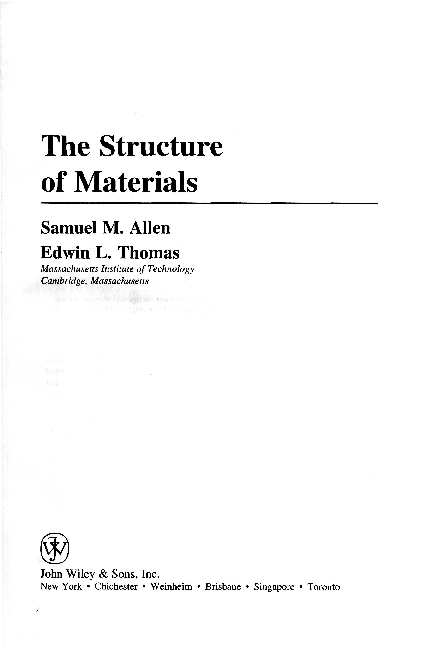 (PDF) The Structure of Materials