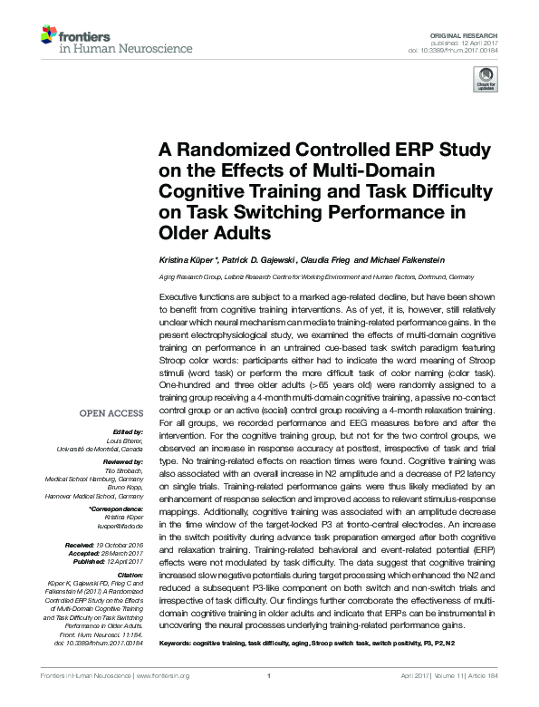 (PDF) A Randomized Controlled ERP Study on the Effects of Multi-Domain Cognitive Training and ...