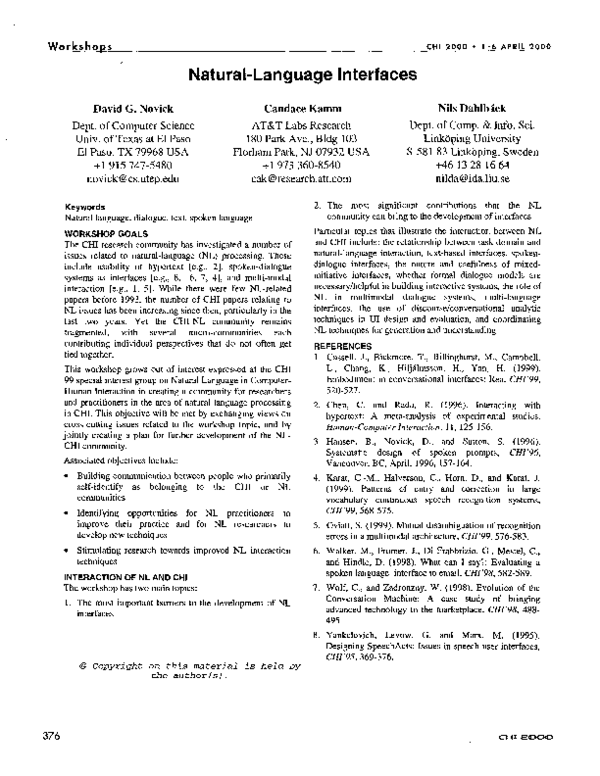 (PDF) Natural-language interfaces