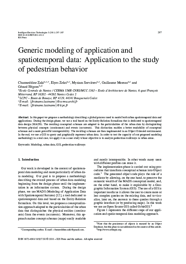 (PDF) Generic modeling of application and spatiotemporal data: Application to the study of ...