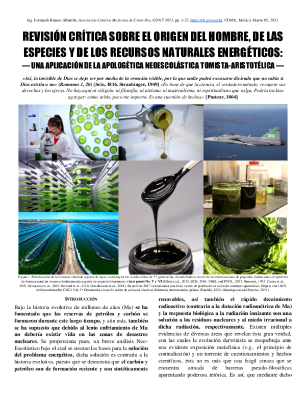 (PDF) “Revisión Crítica sobre el Origen del Hombre, de las Especies y ...