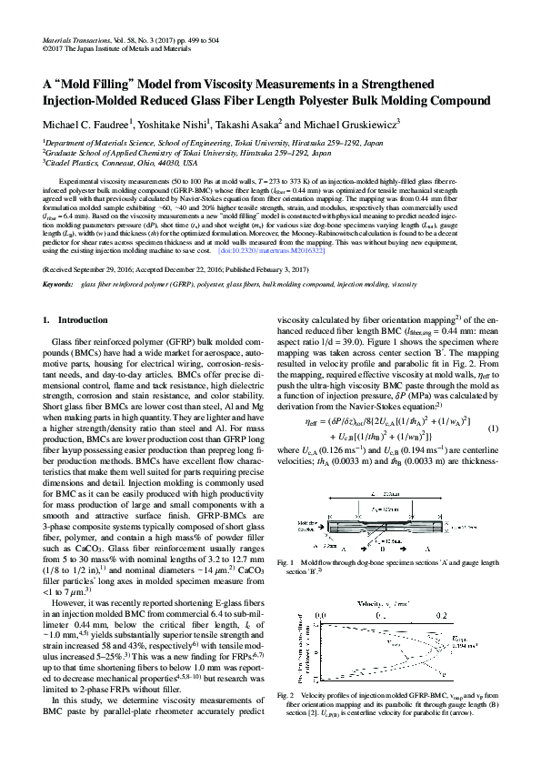 (PDF) A “Mold Filling” Model from Viscosity Measurements in a ...