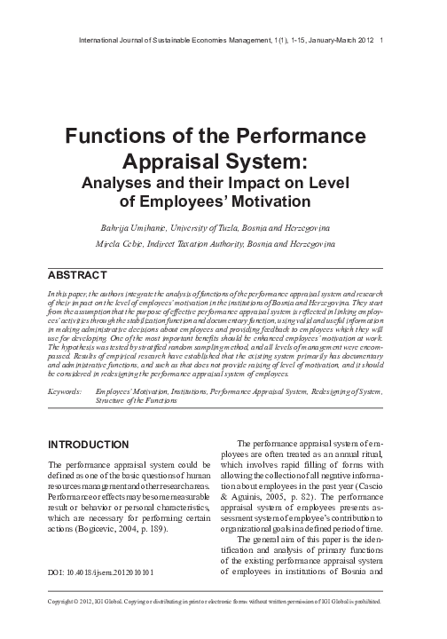 (PDF) Functions of the Performance Appraisal System