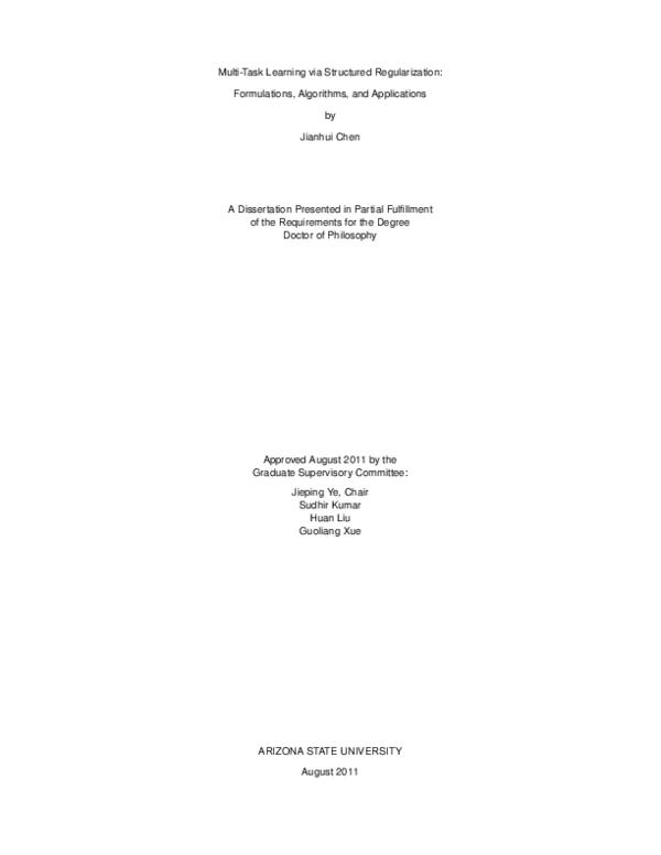 Pdf Multi Task Learning Via Structured Regularization Formulations