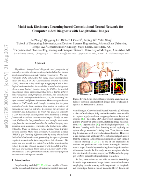 Pdf Multi Task Dictionary Learning Based Convolutional Neural Network