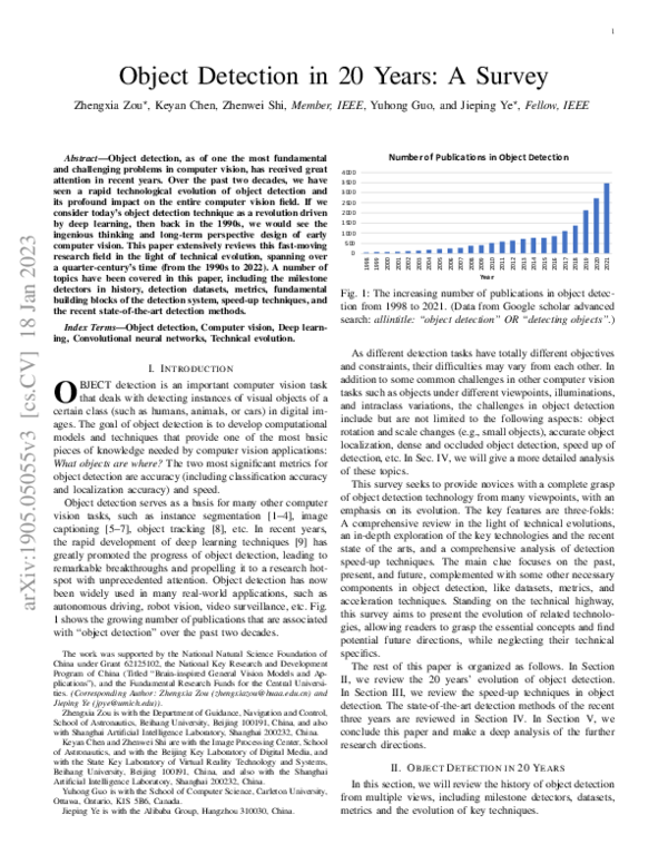 (PDF) Object Detection in 20 Years: A Survey
