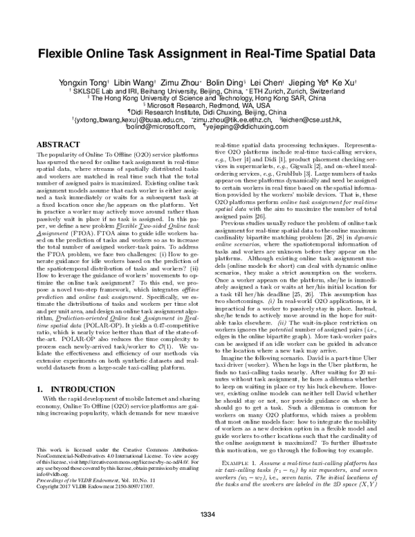 (PDF) Flexible online task assignment in real-time spatial data
