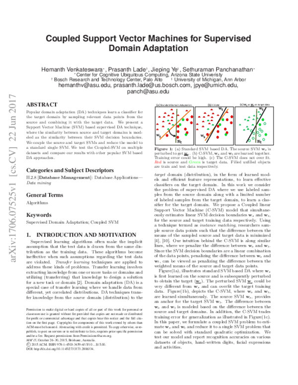 (PDF) Coupled Support Vector Machines for Supervised Domain Adaptation