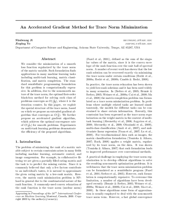 (PDF) An accelerated gradient method for trace norm minimization