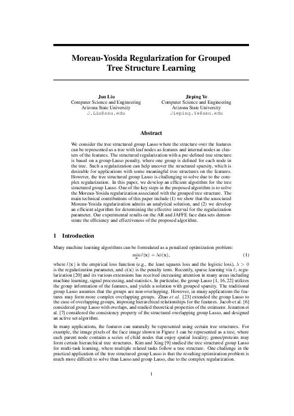 (PDF) Moreau-Yosida Regularization for Grouped Tree Structure Learning