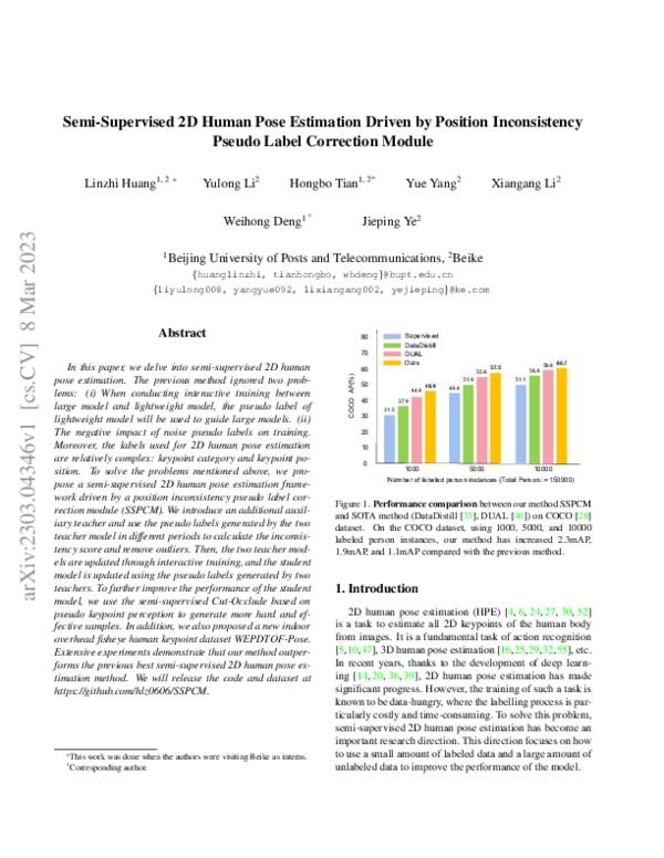 (PDF) Semi-Supervised 2D Human Pose Estimation Driven by Position Inconsistency Pseudo Label ...