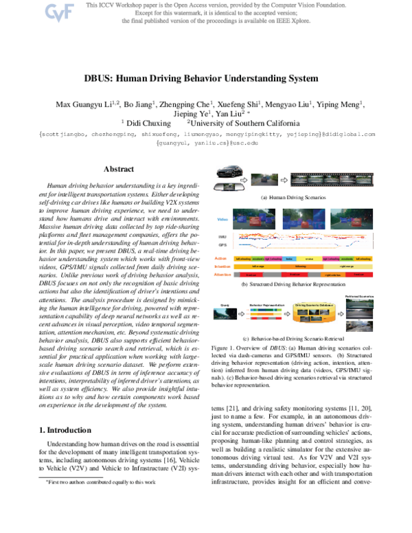 (PDF) DBUS: Human Driving Behavior Understanding System