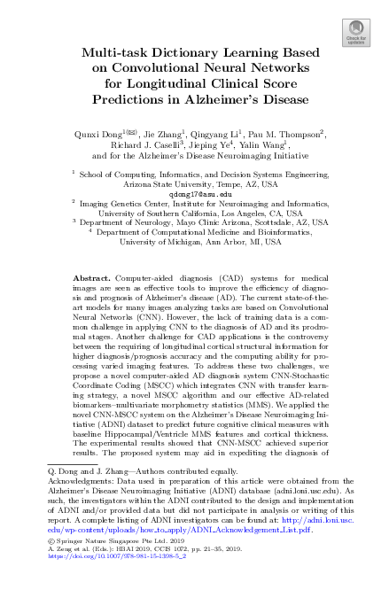 (PDF) Multi-task Dictionary Learning Based on Convolutional Neural Networks for Longitudinal ...