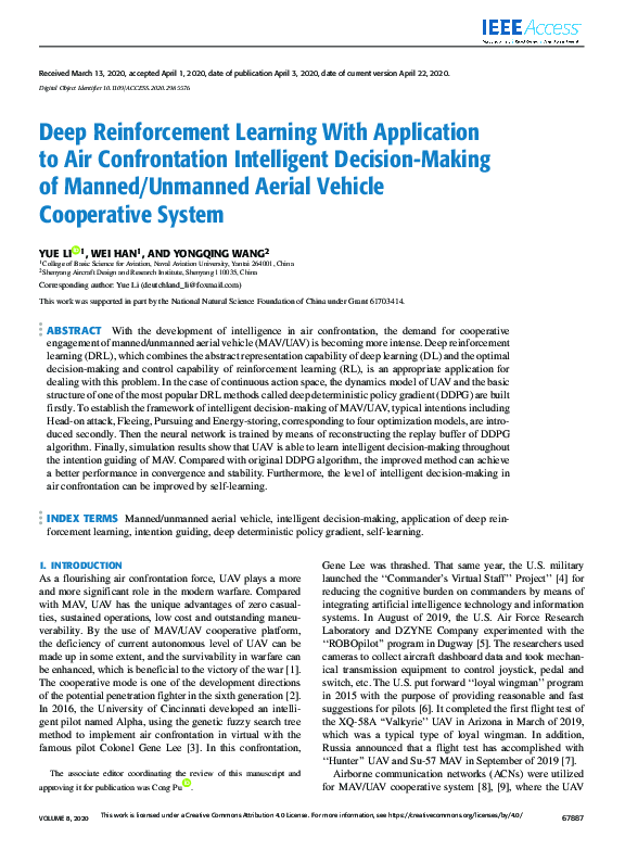 (PDF) Deep Reinforcement Learning with Applications in Transportation