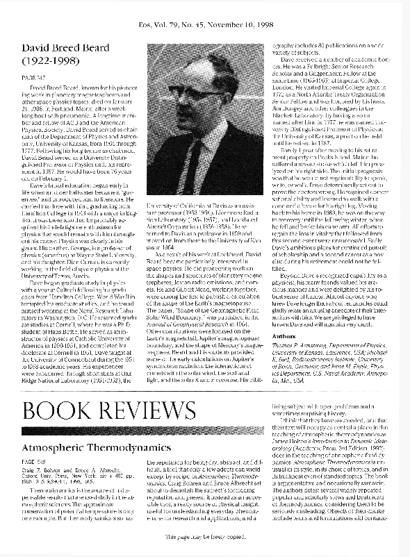 (PDF) Atmospheric Thermodynamics