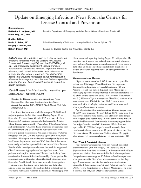 (PDF) Update on emerging infections: News from the Centers for Disease ...