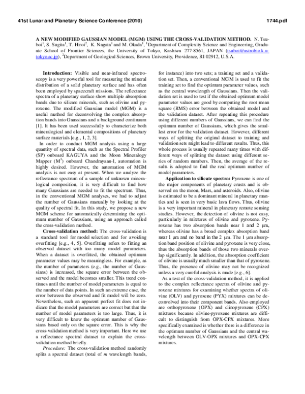 Pdf A New Modified Gaussian Model Mgm Using The Cross Validation Method