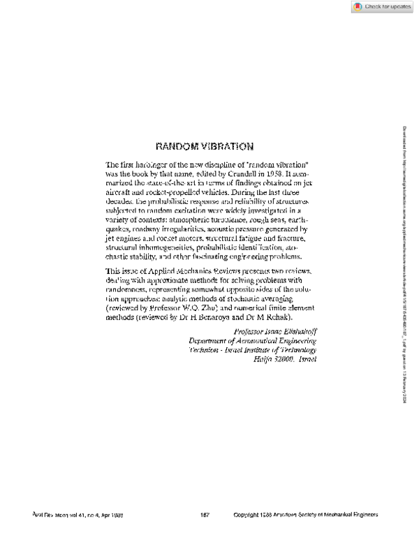 (PDF) Random Vibration