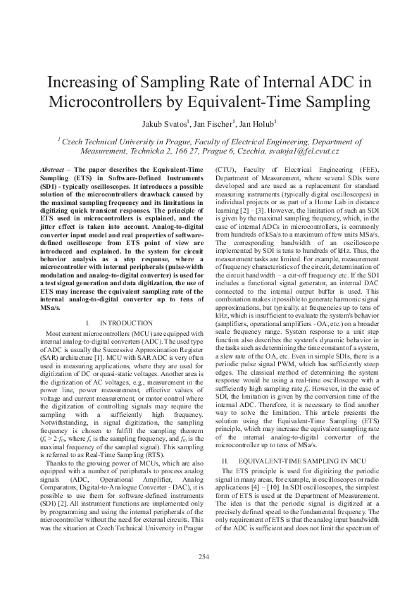 (PDF) Increasing of Sampling Rate of Internal ADC in Microcontrollers ...